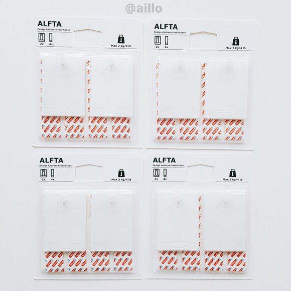 IKEA | Wall Decor | 4 Ikea Alfta Adhesive Hooks For Frame 8 Pack | Poshmark